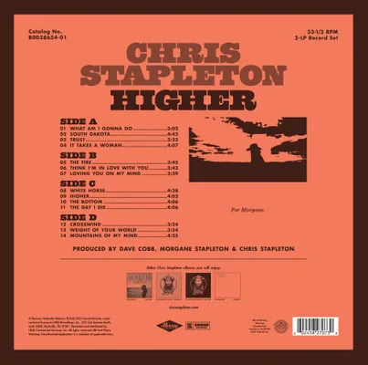 Chris Stapleton - Higher [Indie Exclusive Limited Edition Bone 2LP ...